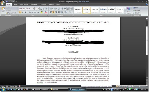 IEEE Standard format to present a paper (In detail) | KK Tech's Weblog